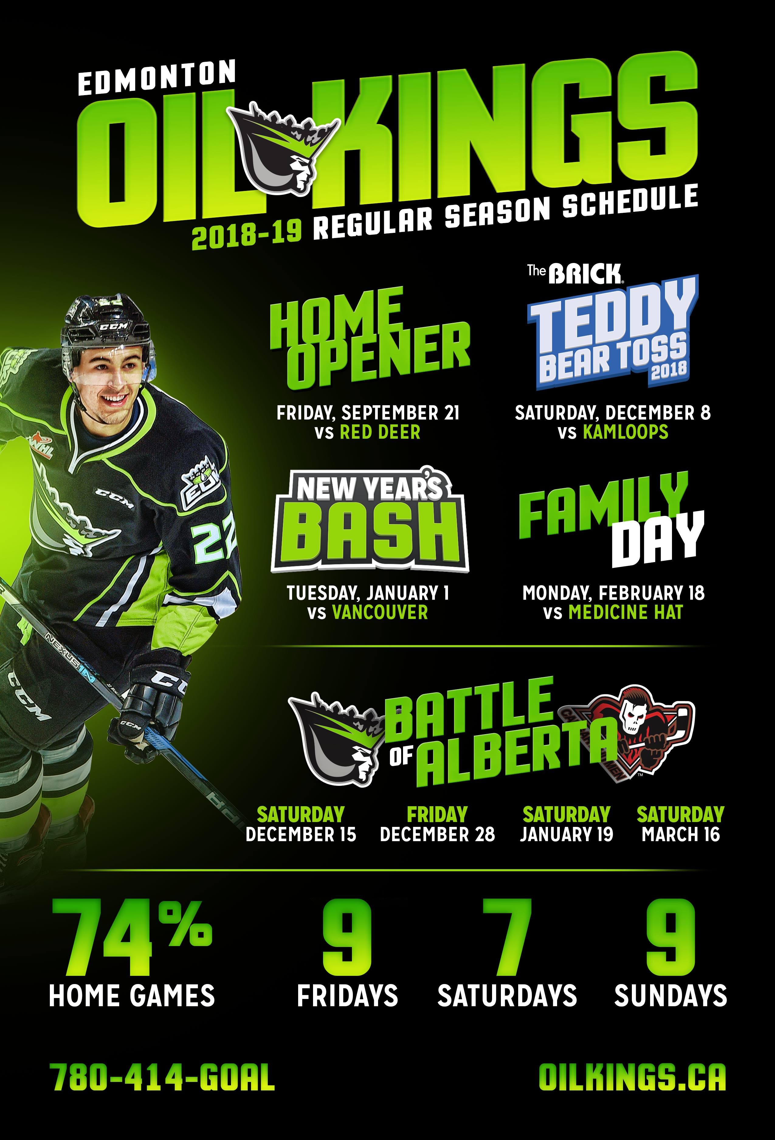 Oil Kings Announce 2018-19 Regular Season Schedule - Edmonton Oil Kings