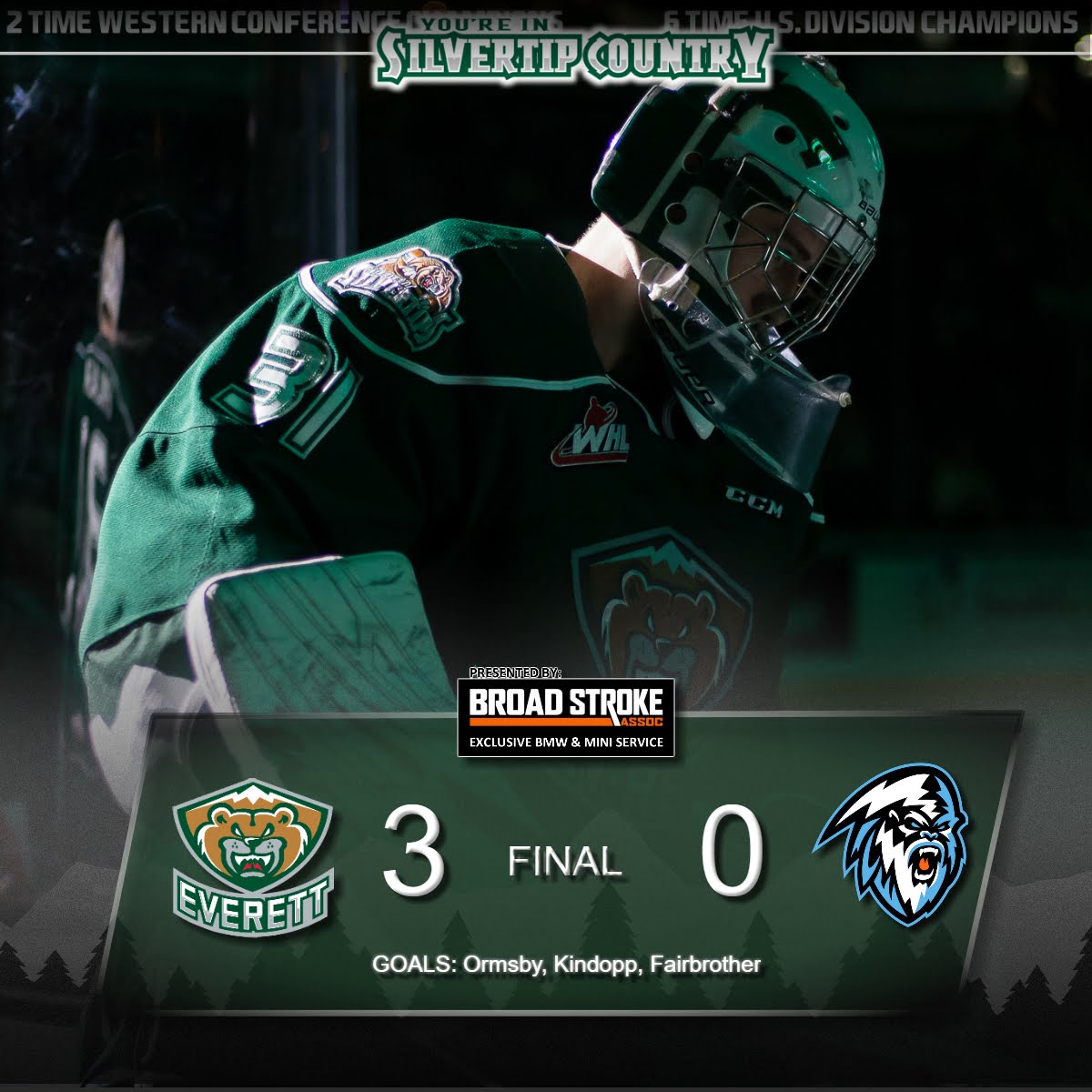 TIPS WIN // Palaga Shuts Out Ice, 3-0 - Everett Silvertips