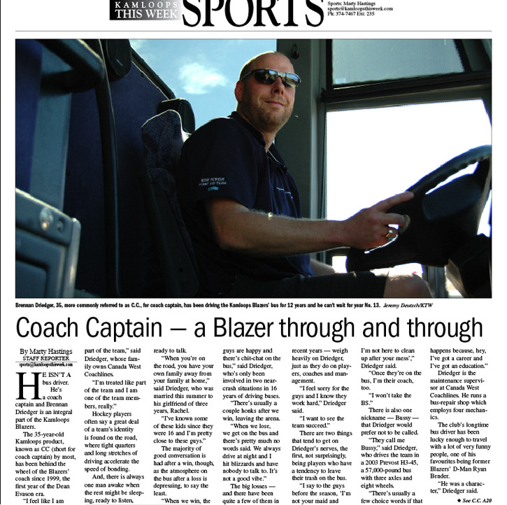 COACH CAPTAIN - A BLAZER THROUGH AND THROUGH - Kamloops Blazers