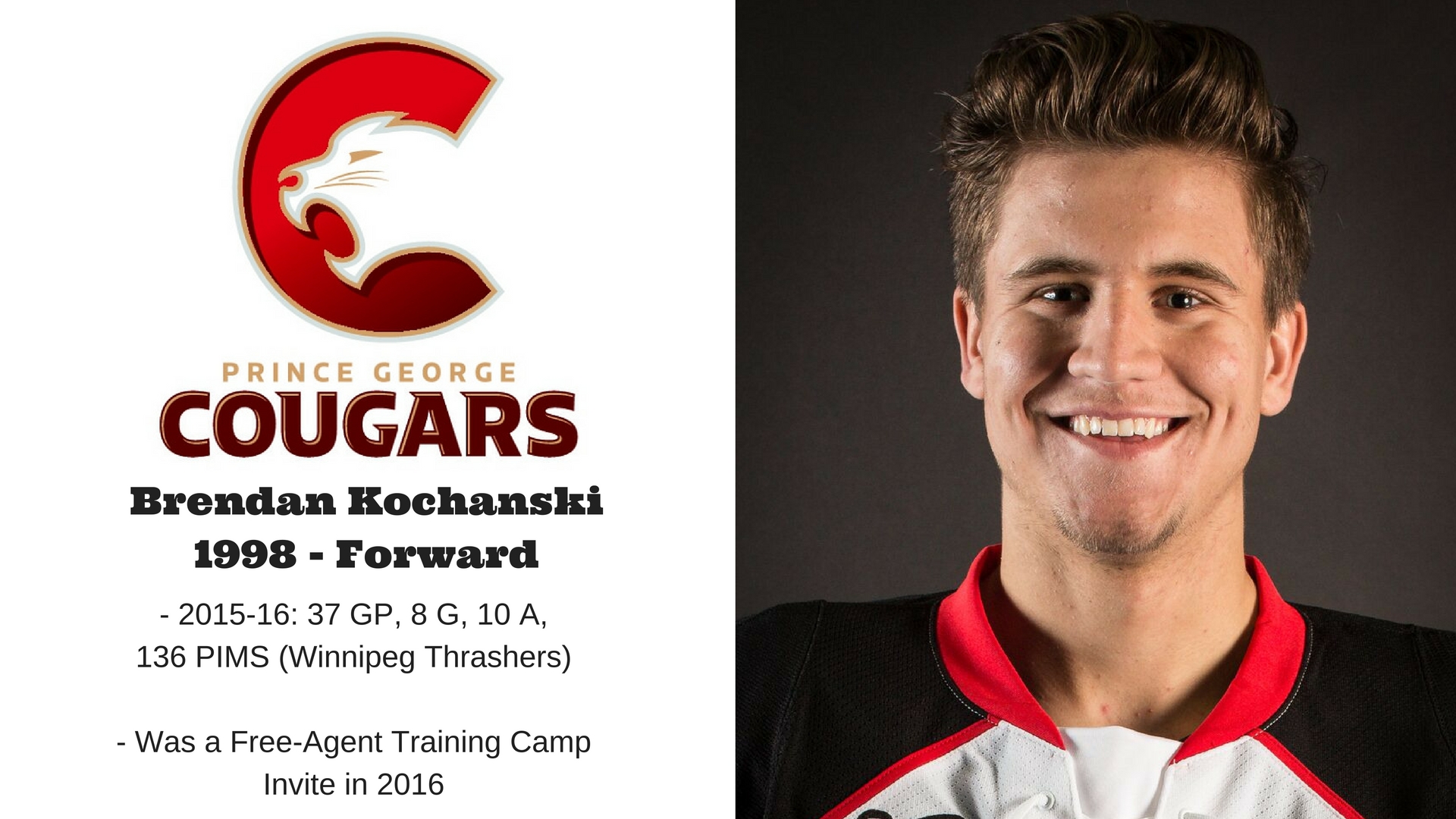 COUGARS SIGN FORWARD BRENDAN KOCHANSKI - Prince George Cougars