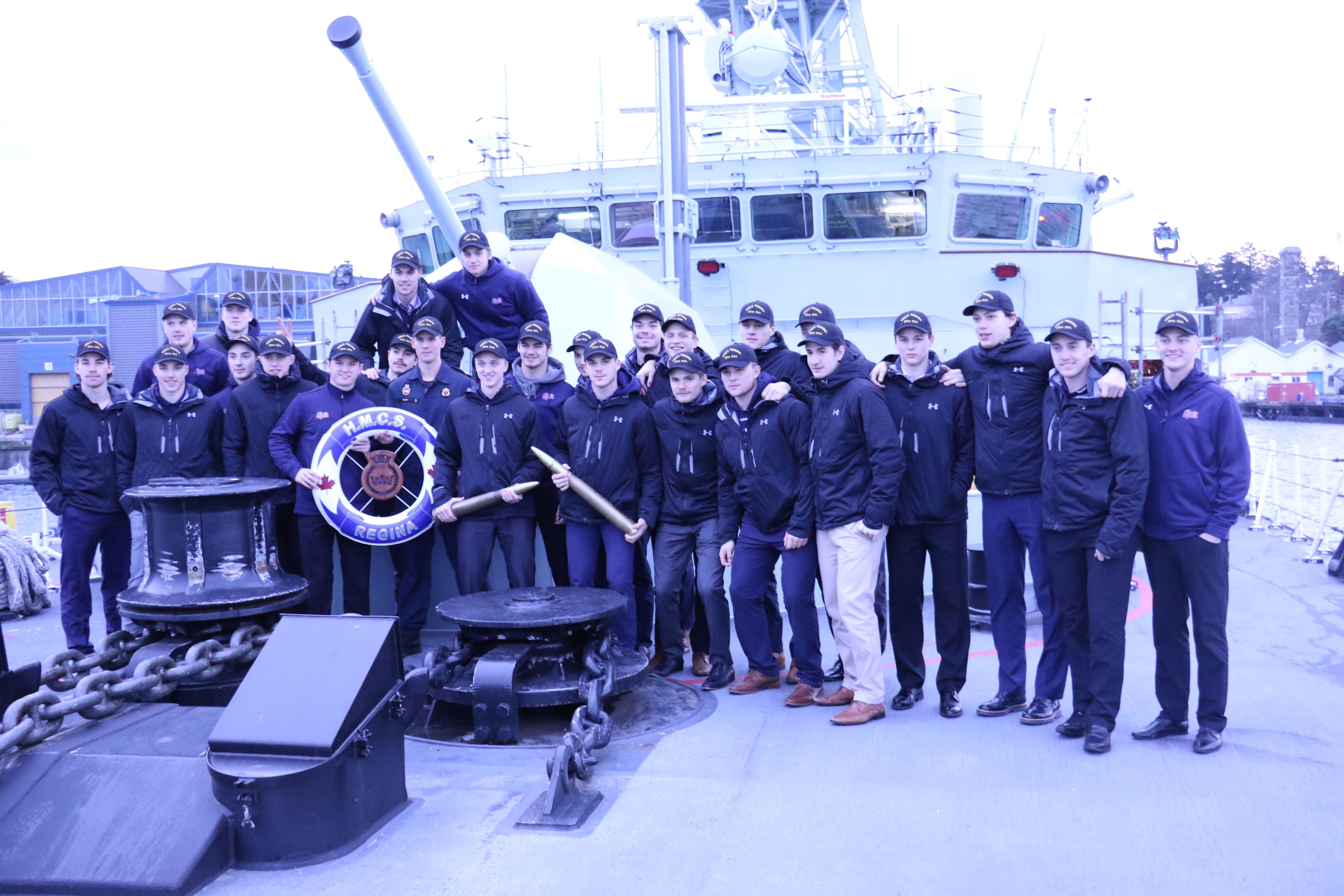 Pats Visit HMCS Regina - Regina Pats
