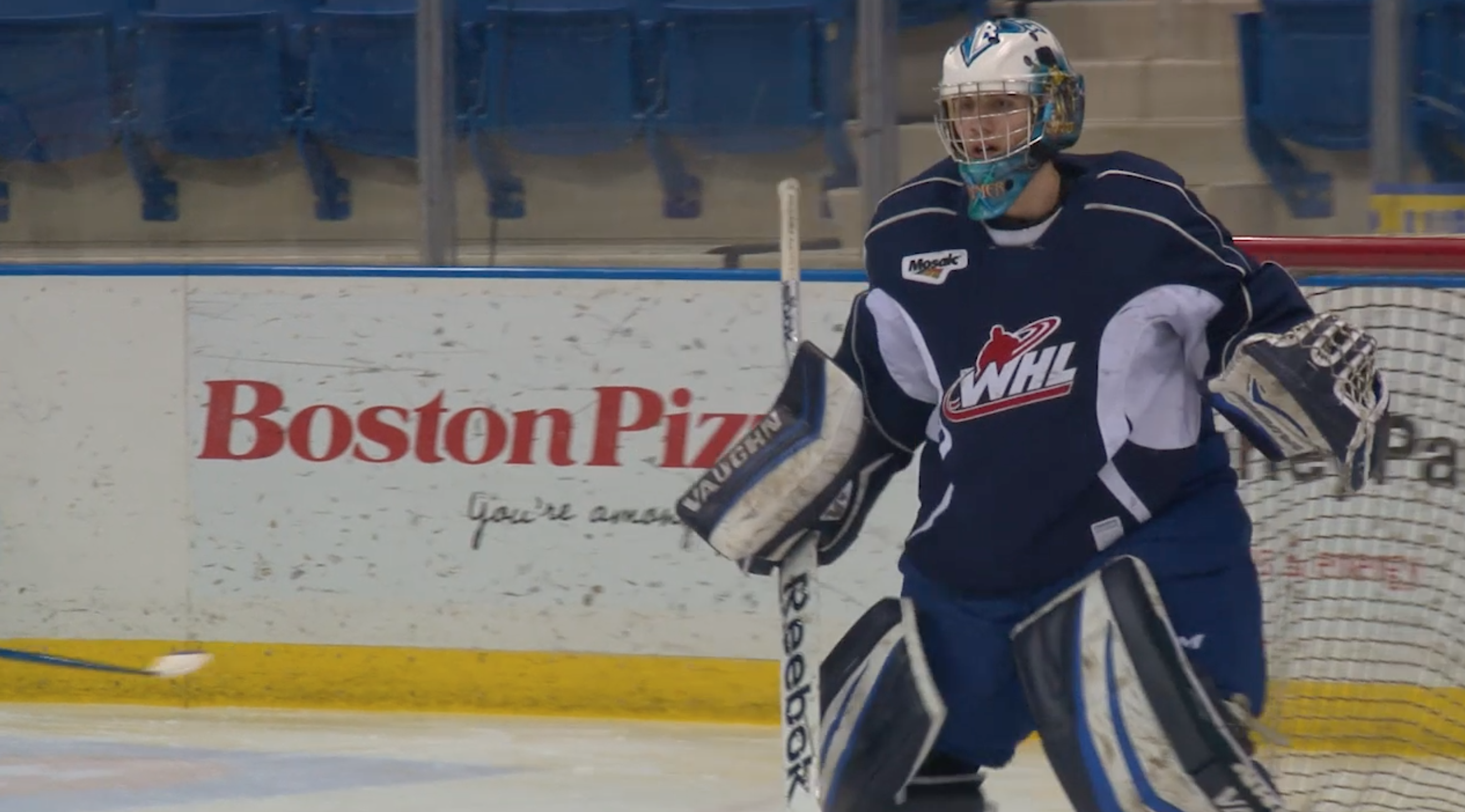 Nik Amundrud shows off his new lid - Saskatoon Blades