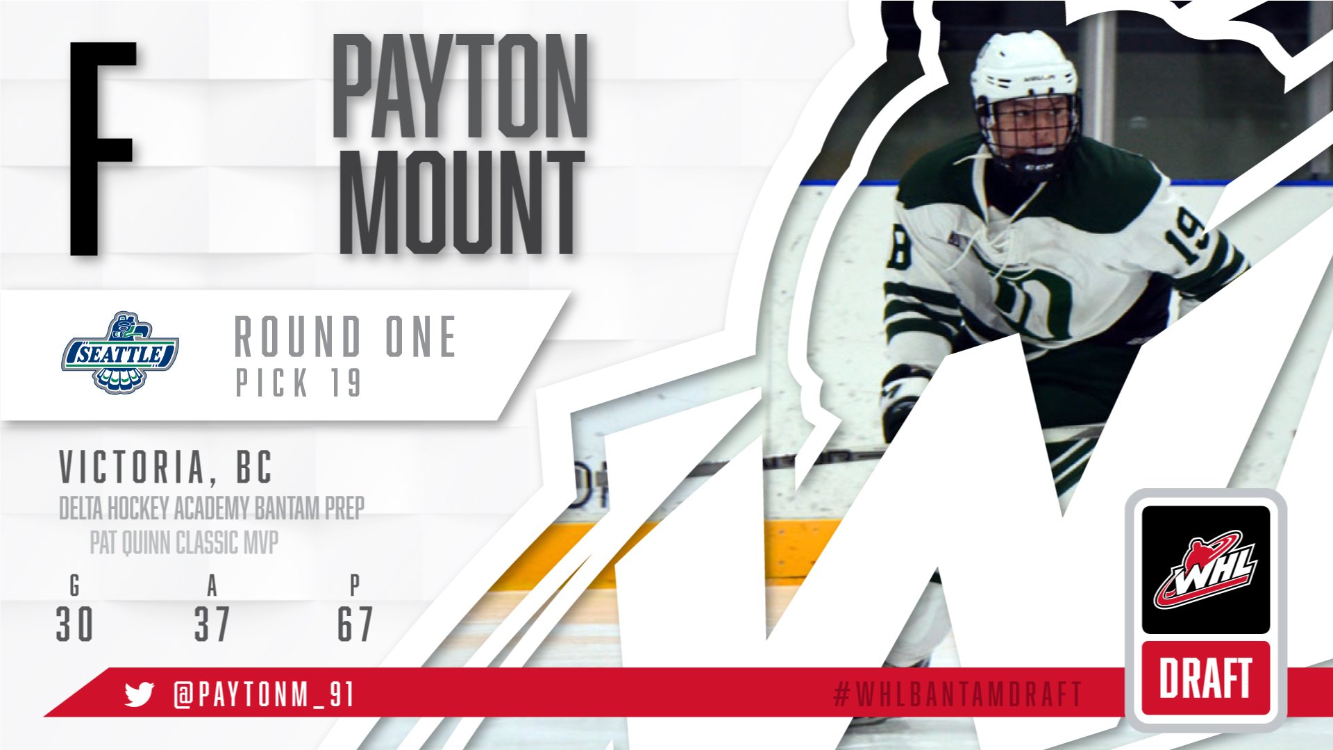 T-Birds Select Payton Mount In First Round of Bantam Draft - Seattle Thunderbirds