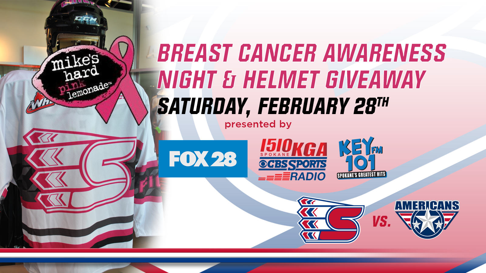 CHIEFS HOST RIVALS ON BREAST CANCER AWARENESS NIGHT - Spokane Chiefs