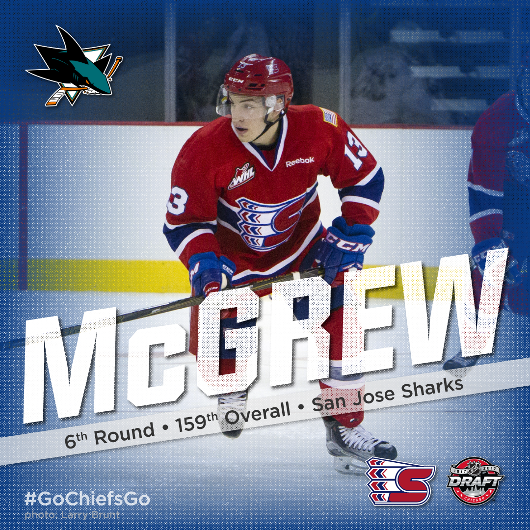 McGrew Picked By San Jose In Sixth Round - Spokane Chiefs