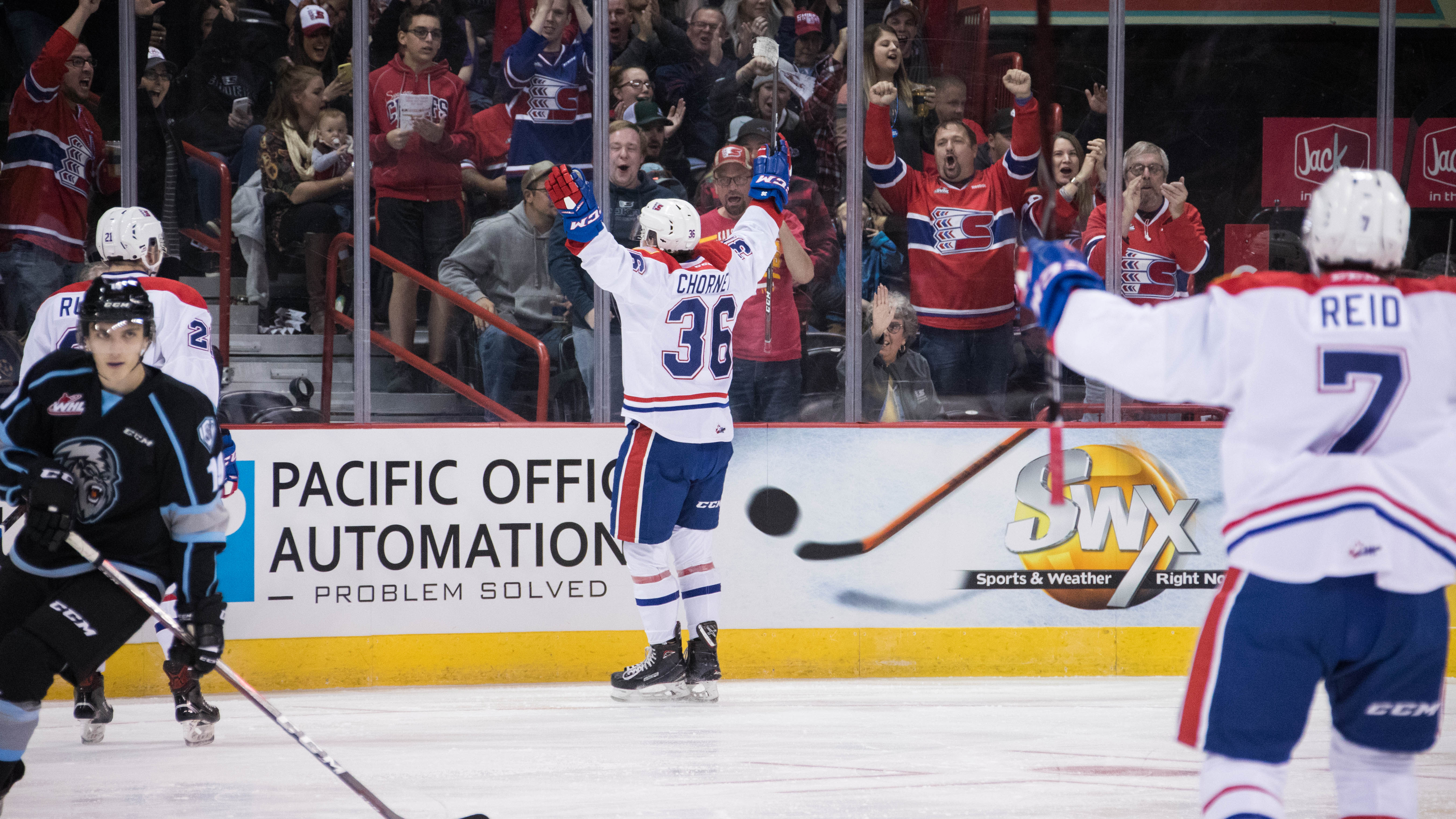 Spokane Tops Kootenay 6-3 in Home Opener - Spokane Chiefs