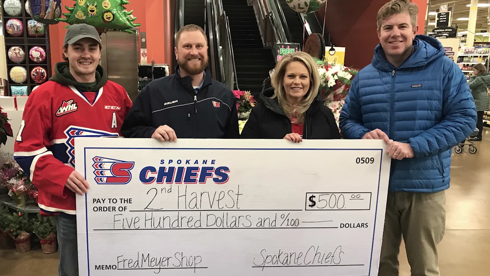 Nolan Reid Accompanies Fred Meyer Spree Winner Kristi Moser - Spokane ...