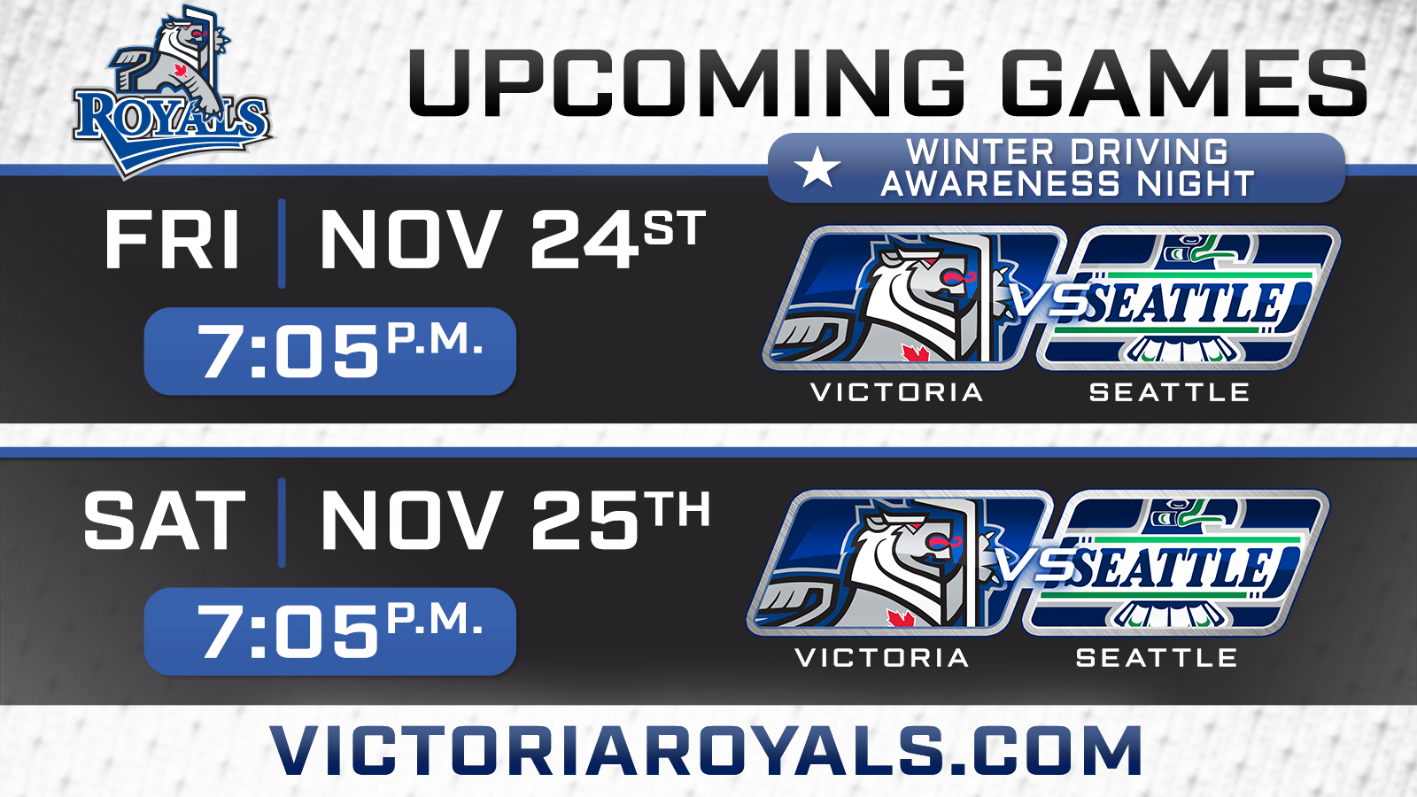 ROYALS HOST WEEKEND SET VERSUS THUNDERBIRDS - Victoria Royals