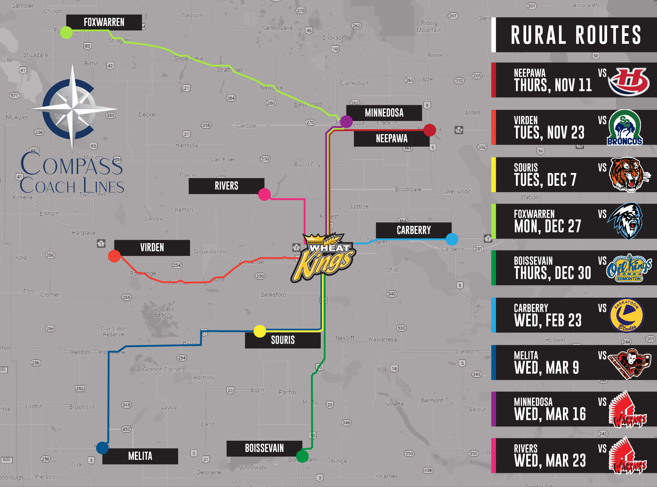 Wheat Kings, Compass Coach Lines Launch 'Rural Route' Program - Brandon ...