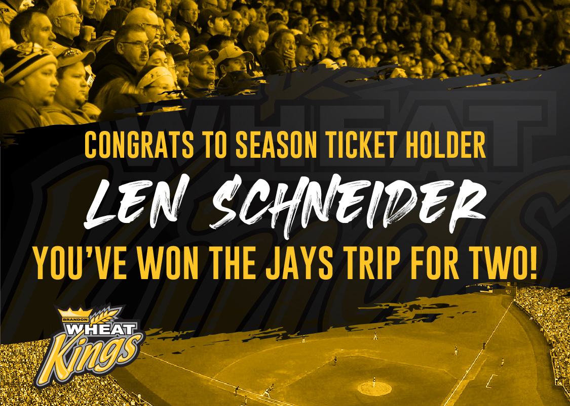 Len Schneider wins Season Ticket prize draw - Brandon Wheat Kings