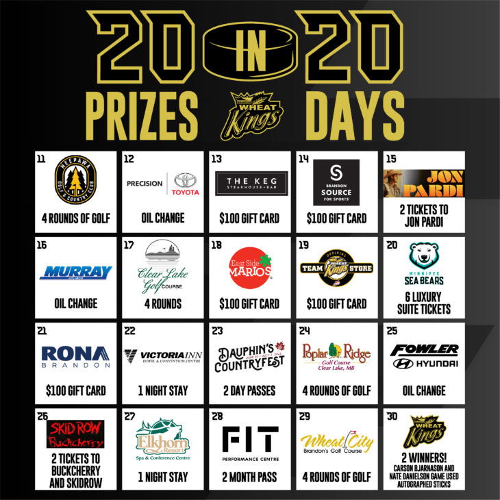 20 PRIZES IN 20 DAYS - Brandon Wheat Kings