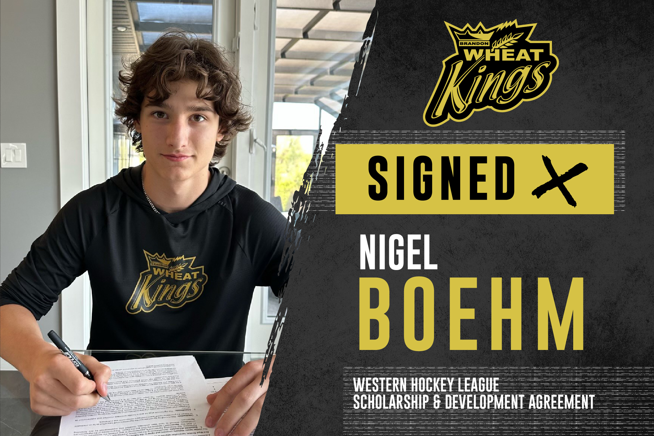 Wheat Kings Sign 28th Overall Pick Nigel Boehm - Brandon Wheat Kings