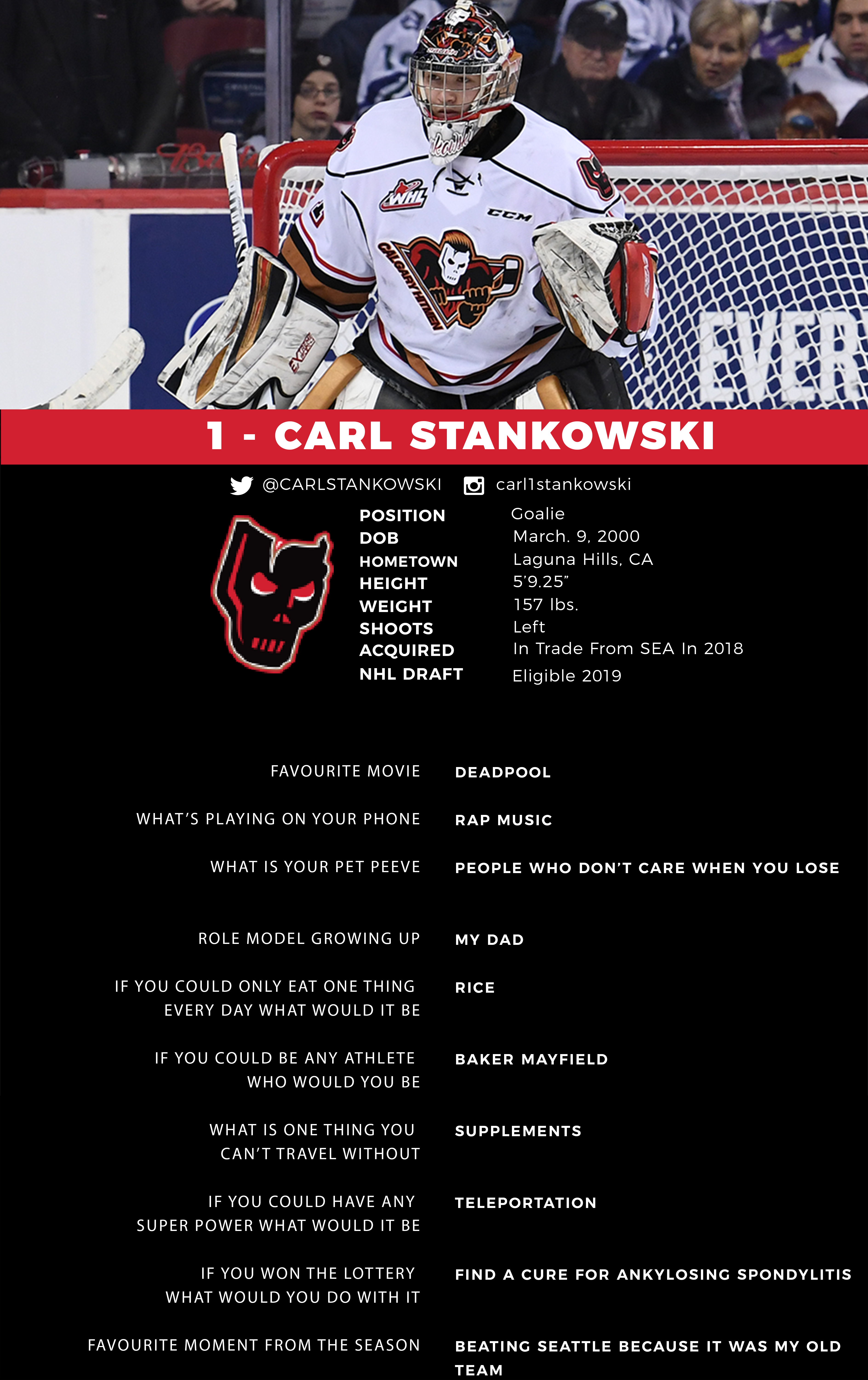 10 Questions With Carl Stankowski - Calgary Hitmen