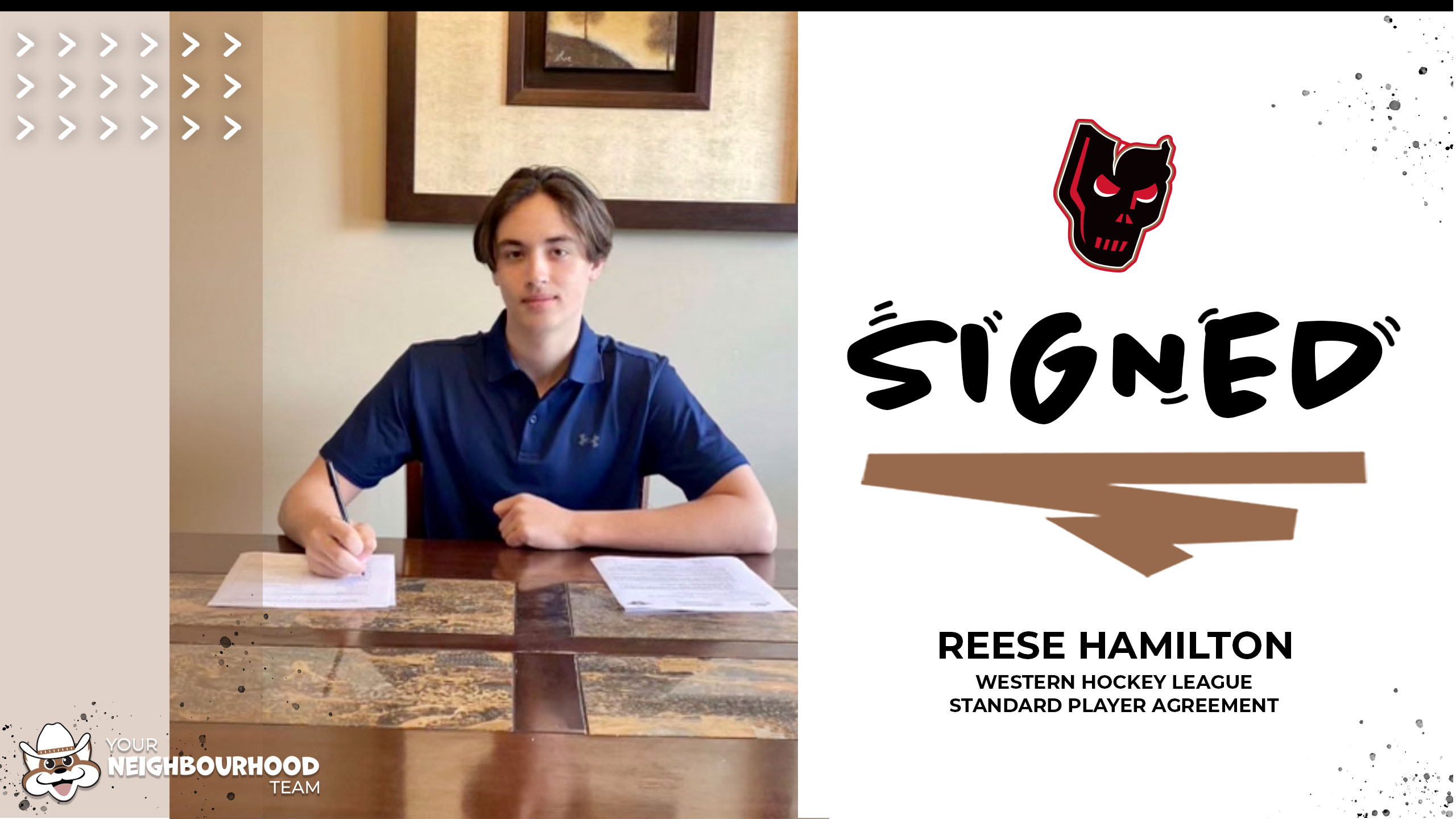 HITMEN SIGN FIRST ROUND PICK REESE HAMILTON - Calgary Hitmen