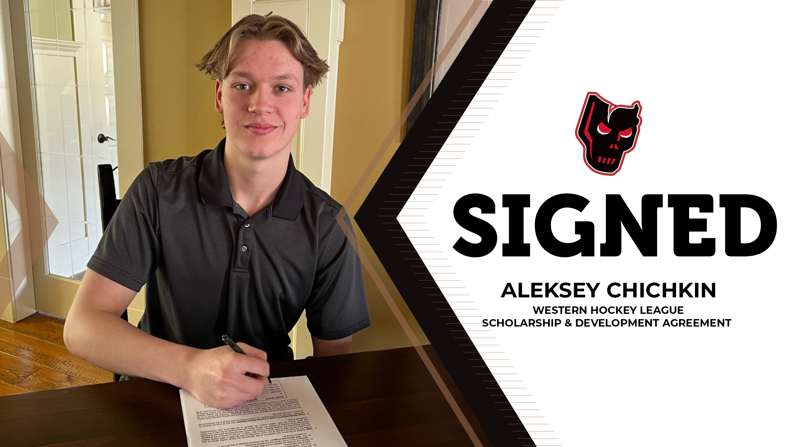 HITMEN SIGN DEFENCEMAN ALEKSEY CHICHKIN - Calgary Hitmen