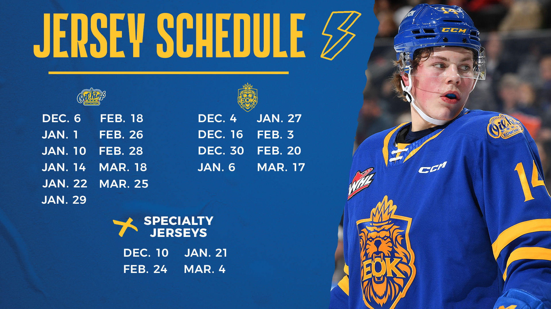2022-23 Jersey Schedule - Edmonton Oil Kings