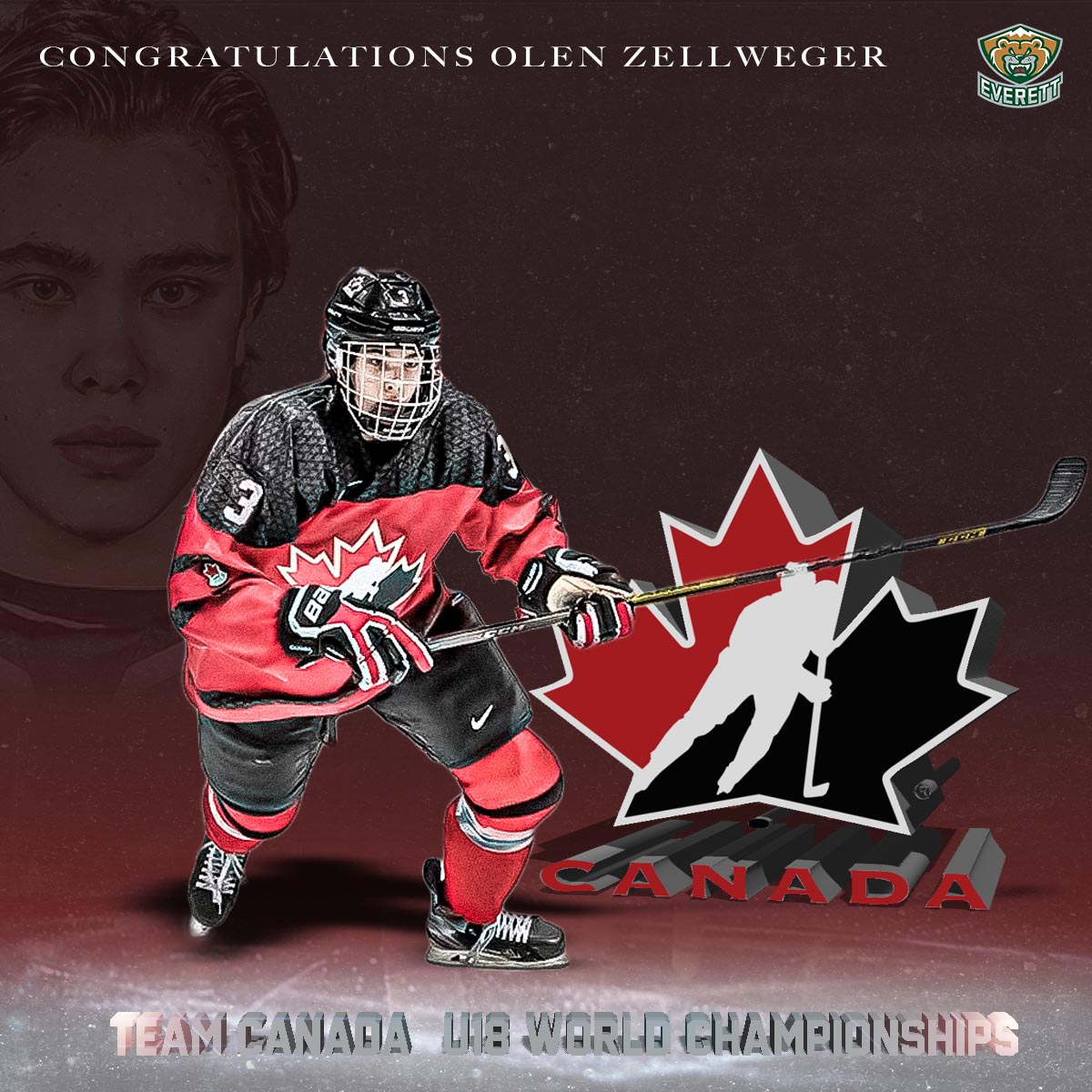 TEAM CANADA // Olen Zellweger to Compete in U18 World Championships - Everett Silvertips
