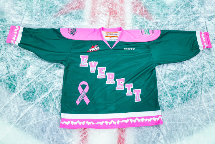 Pink the Rink Jerseys - Everett Silvertips