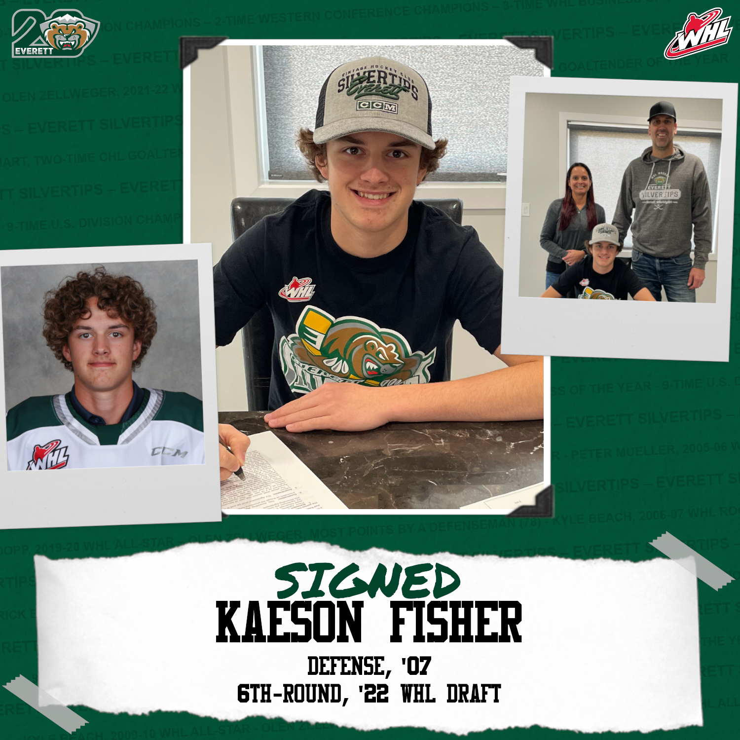 SIGNING: Silvertips sign '07 defender Kaeson Fisher to Standard Player ...
