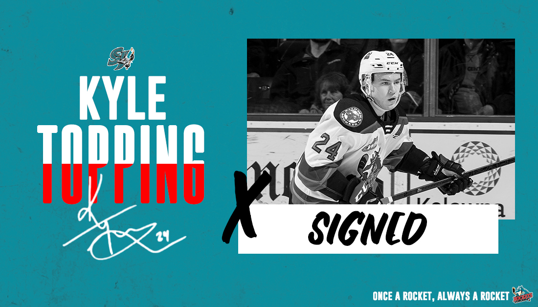 Kyle Topping signs with San Jose Barracuda - Kelowna Rockets