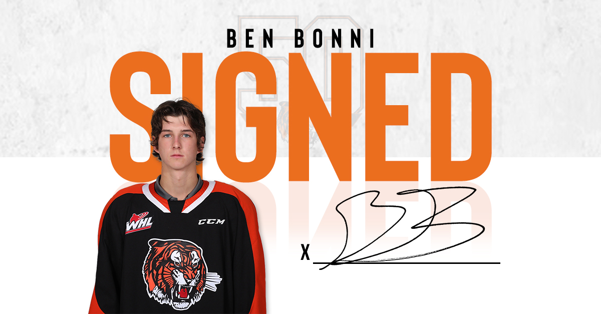 TIGERS SIGN BEN BONNI - Medicine Hat Tigers