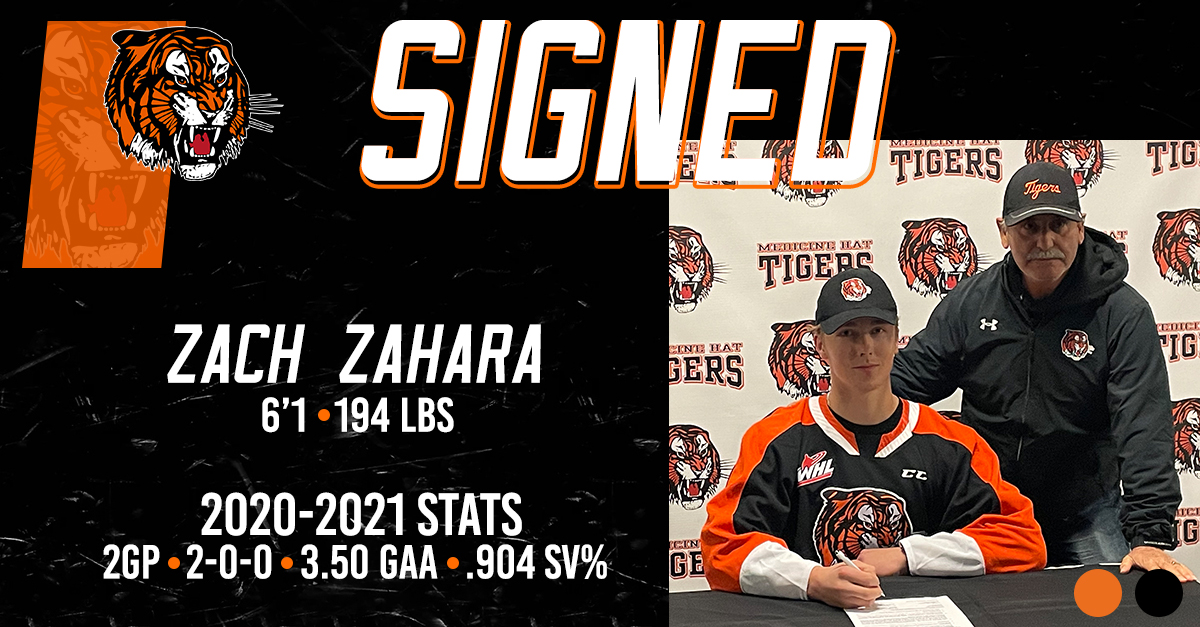 TIGERS SIGN ZAHARA - Medicine Hat Tigers
