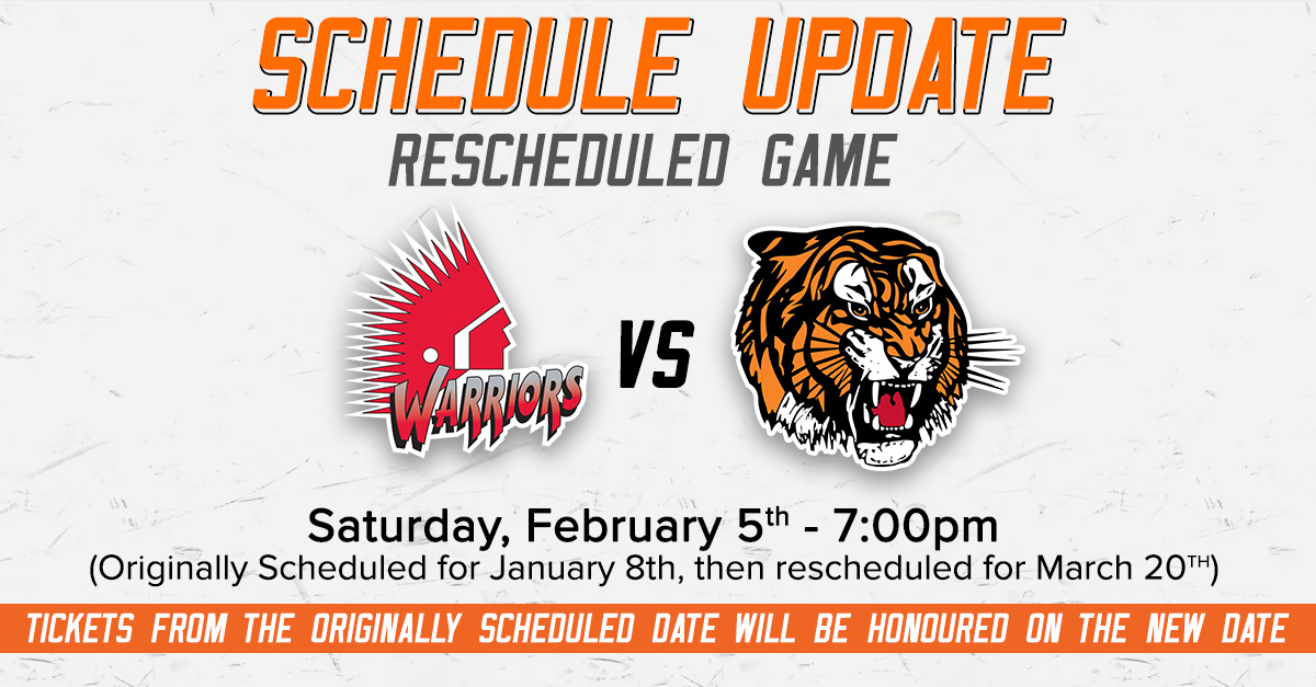 WHL ANNOUNCES RESCHEDULED DATE - Medicine Hat Tigers