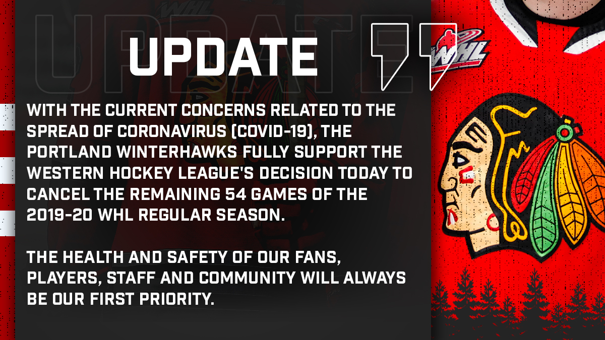 WHL Announces Conclusion of Regular Season; Playoff Planning Underway - Portland Winterhawks