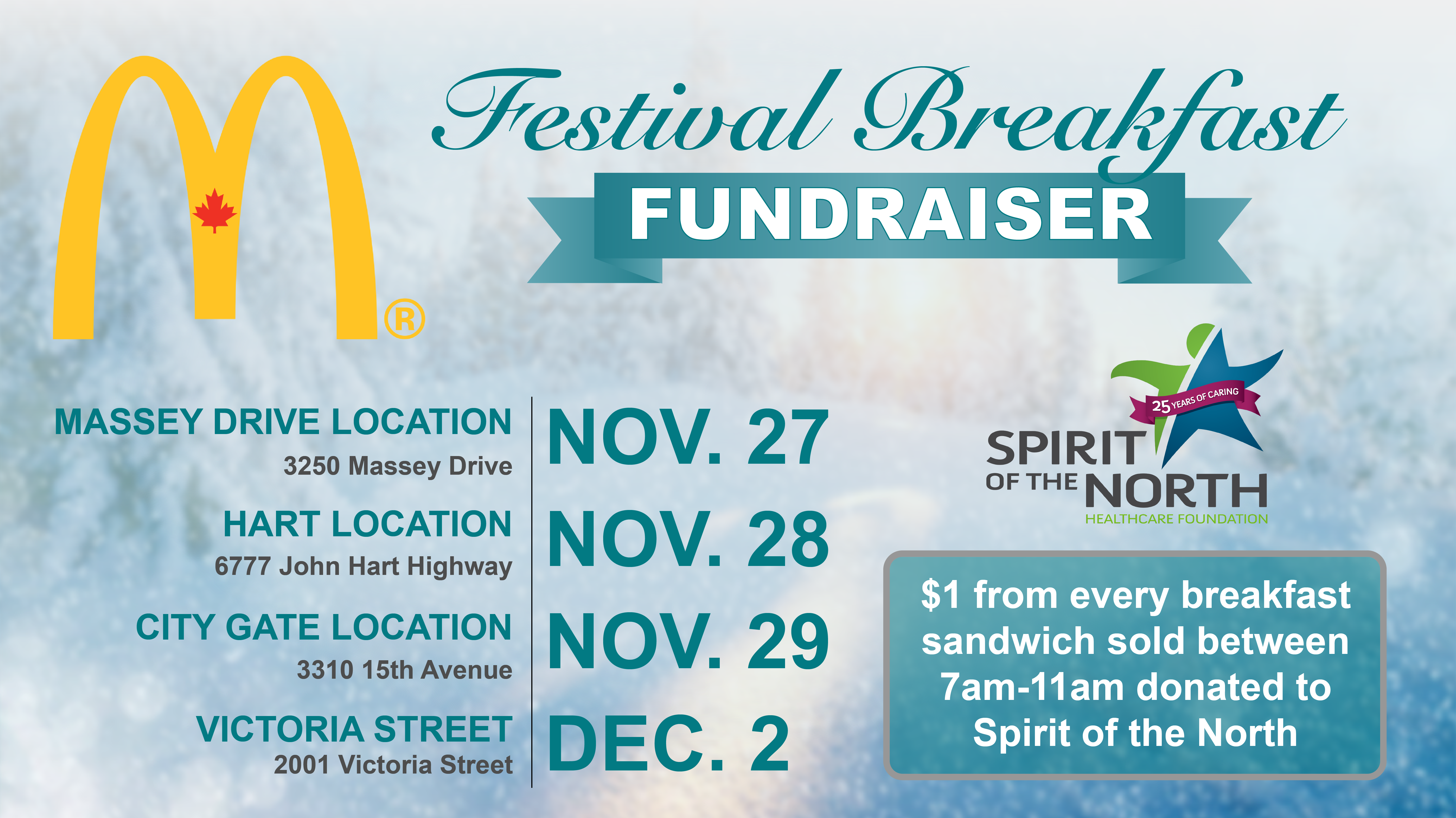 McDonald's Breakfast Fundraiser in support of Spirit of the North ...