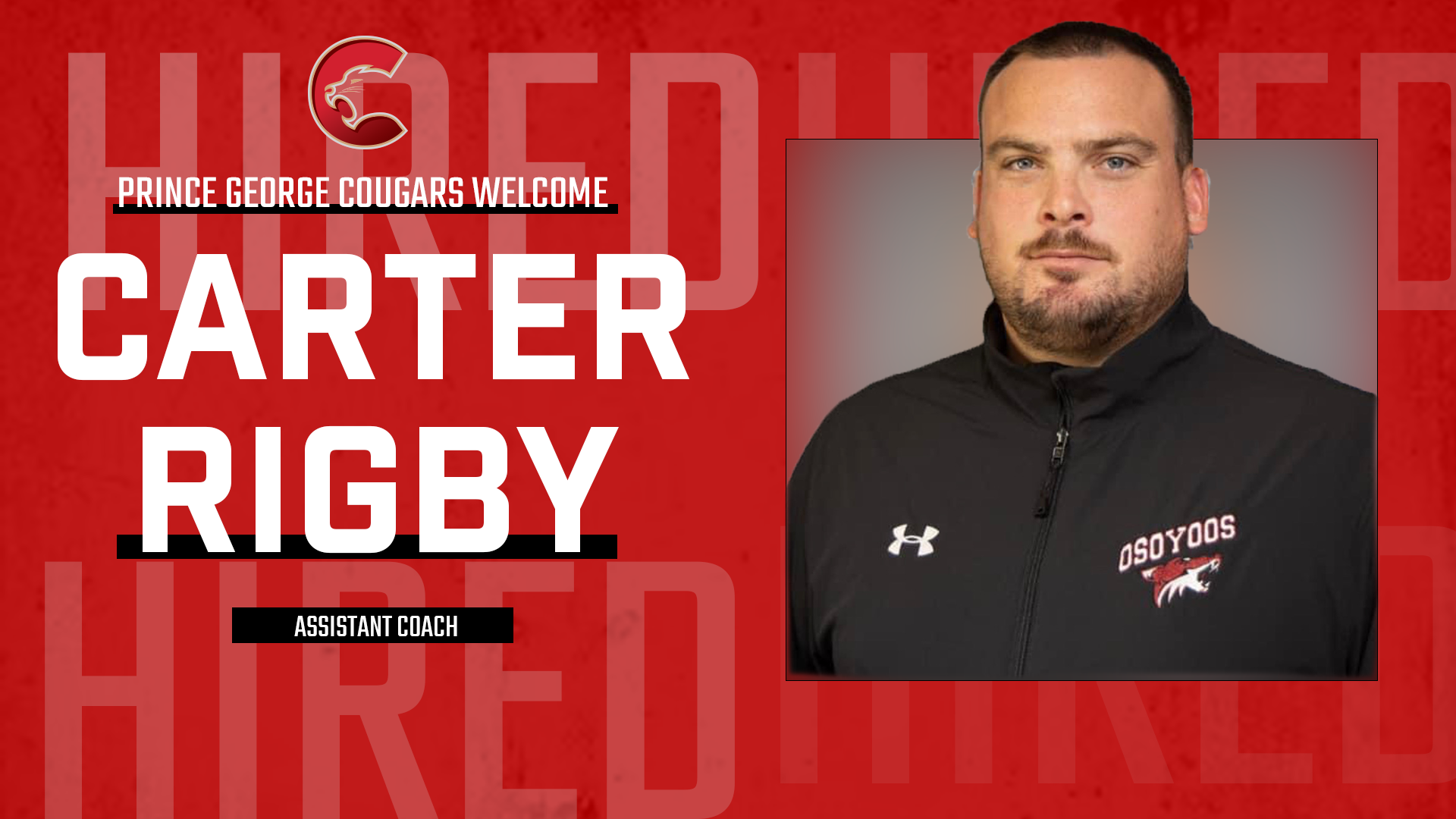 Cougars Name Carter Rigby Assistant Coach - Prince George Cougars
