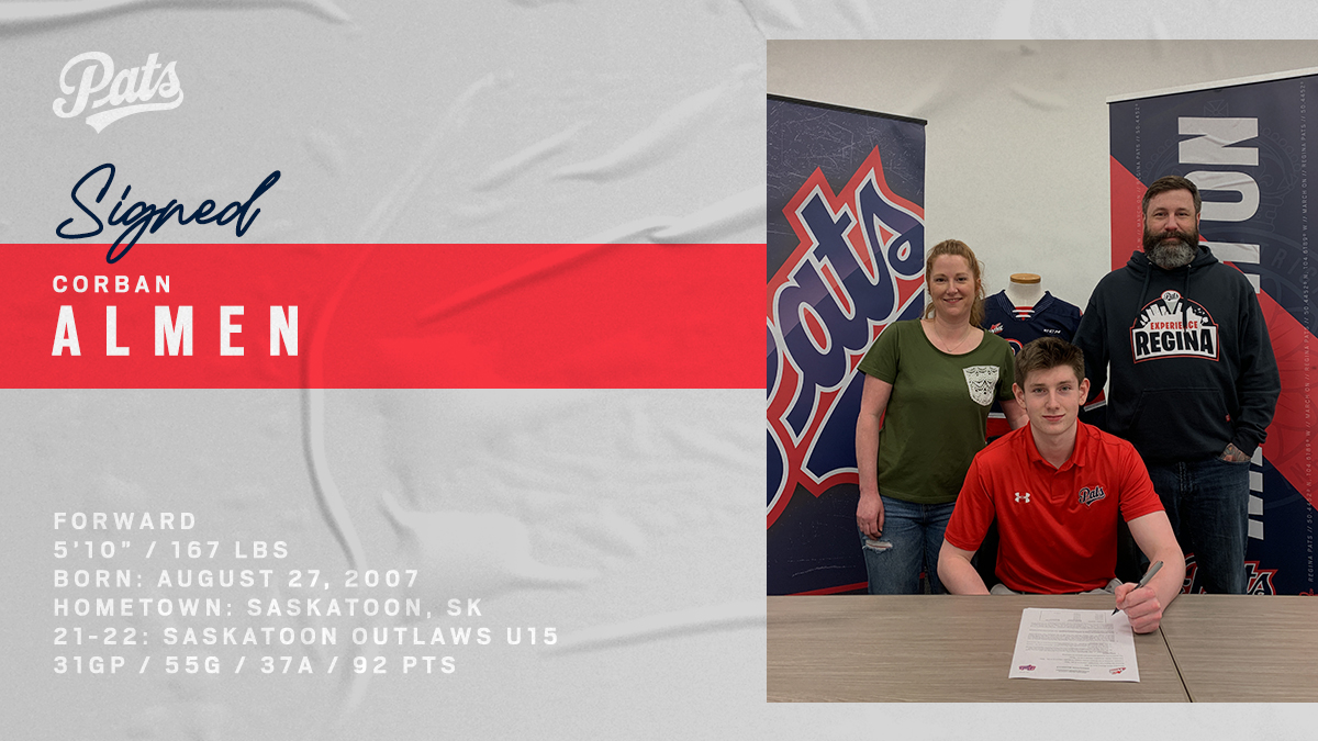 Pats Sign 2022 Second-Round Pick Almen - Regina Pats