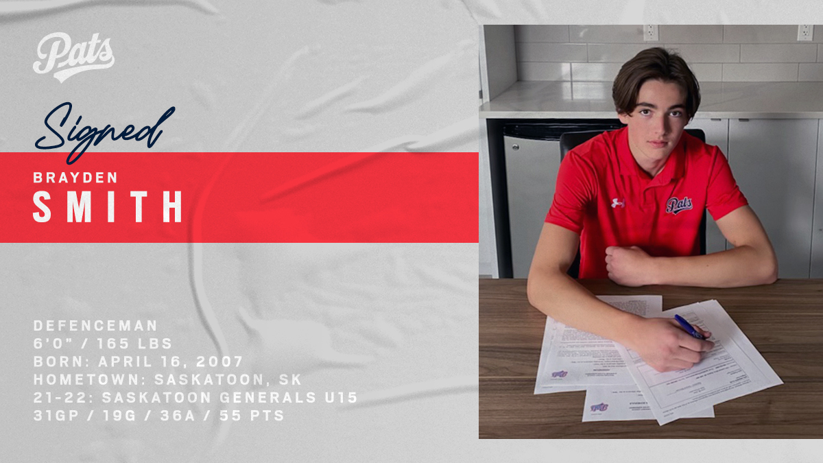 Pats Sign 2022 Third Round Pick Smith - Regina Pats