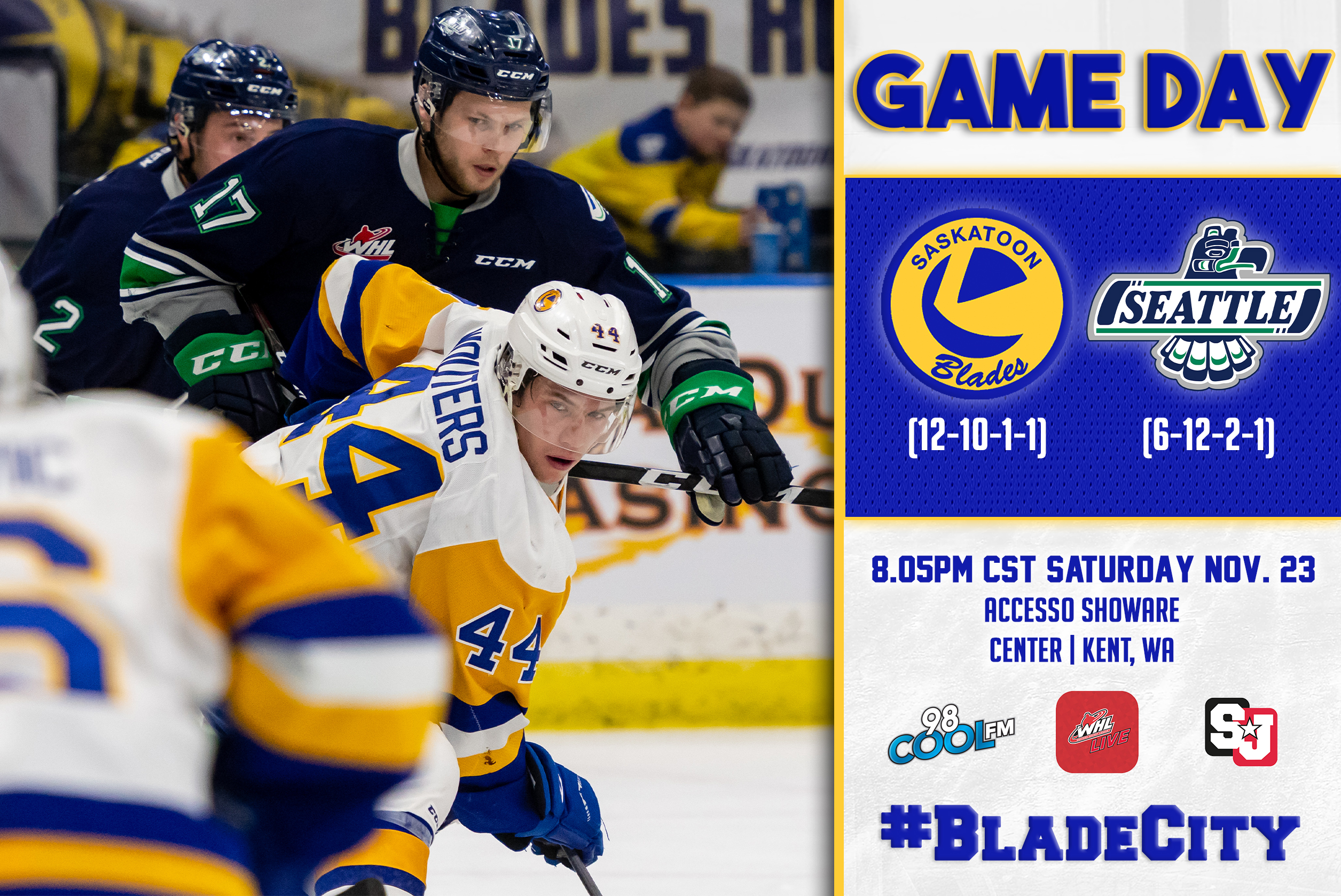 GAME PREVIEW: Game 3 of road trip takes Blades to Seattle - Saskatoon ...