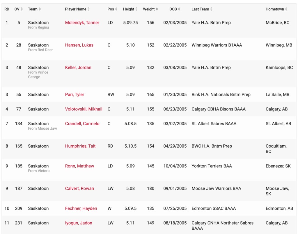 Blades make 11 selections in 2020 WHL Bantam Entry Draft - Saskatoon Blades