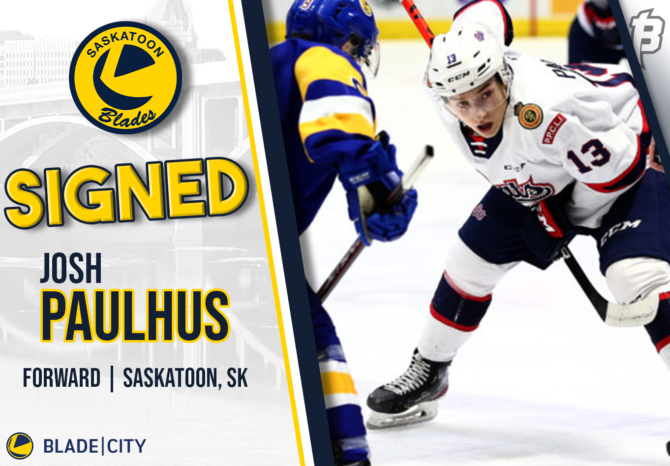 Blades sign local forward Josh Paulhus - Saskatoon Blades