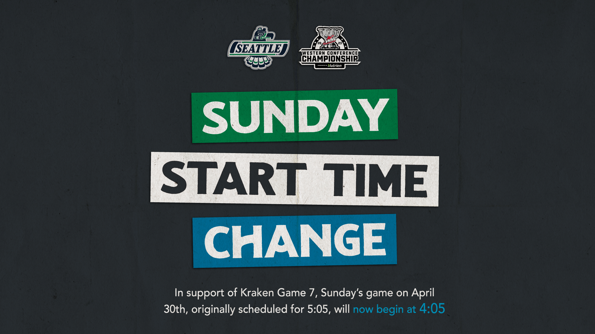 Sunday, April 30 Game Time Moved to 4:05pm Puck Drop - Seattle Thunderbirds