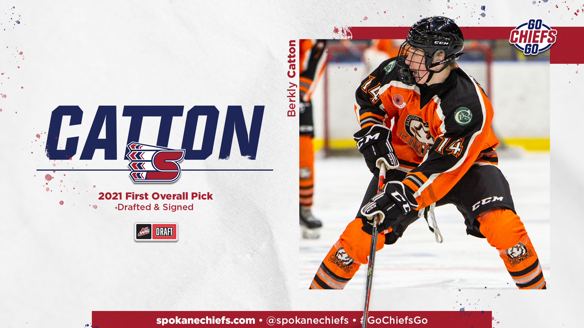 Spokane Chiefs select and sign forward Berkly Catton with first overall ...