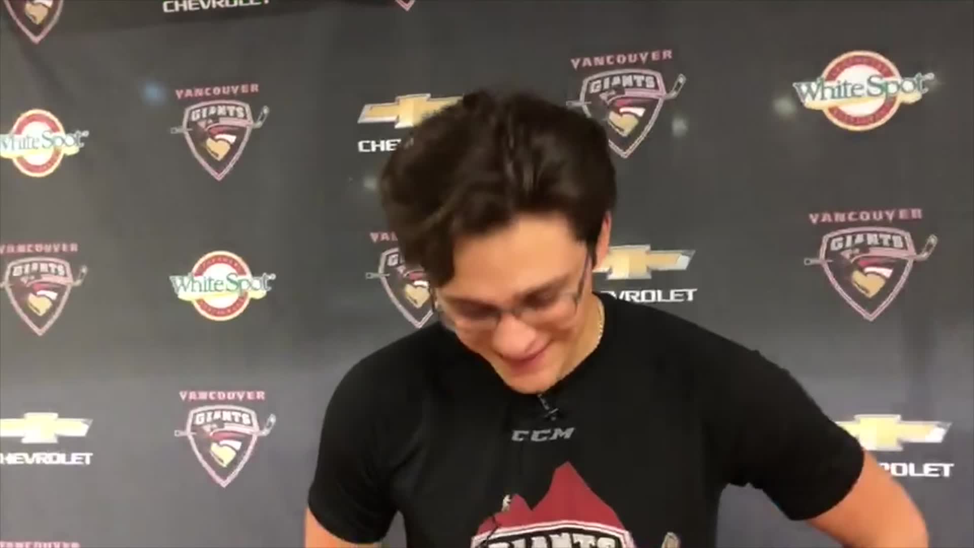Vancouver Giants Spelling Bee. Contestant #2 - Nic Draffin