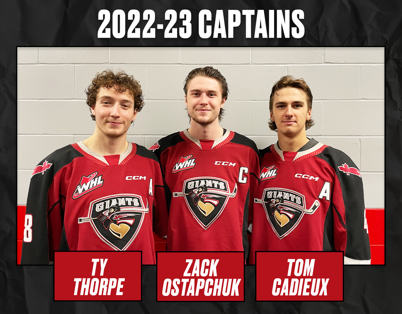 GIANTS 2022-23 CAPTAINS ANNOUNCED - Vancouver Giants