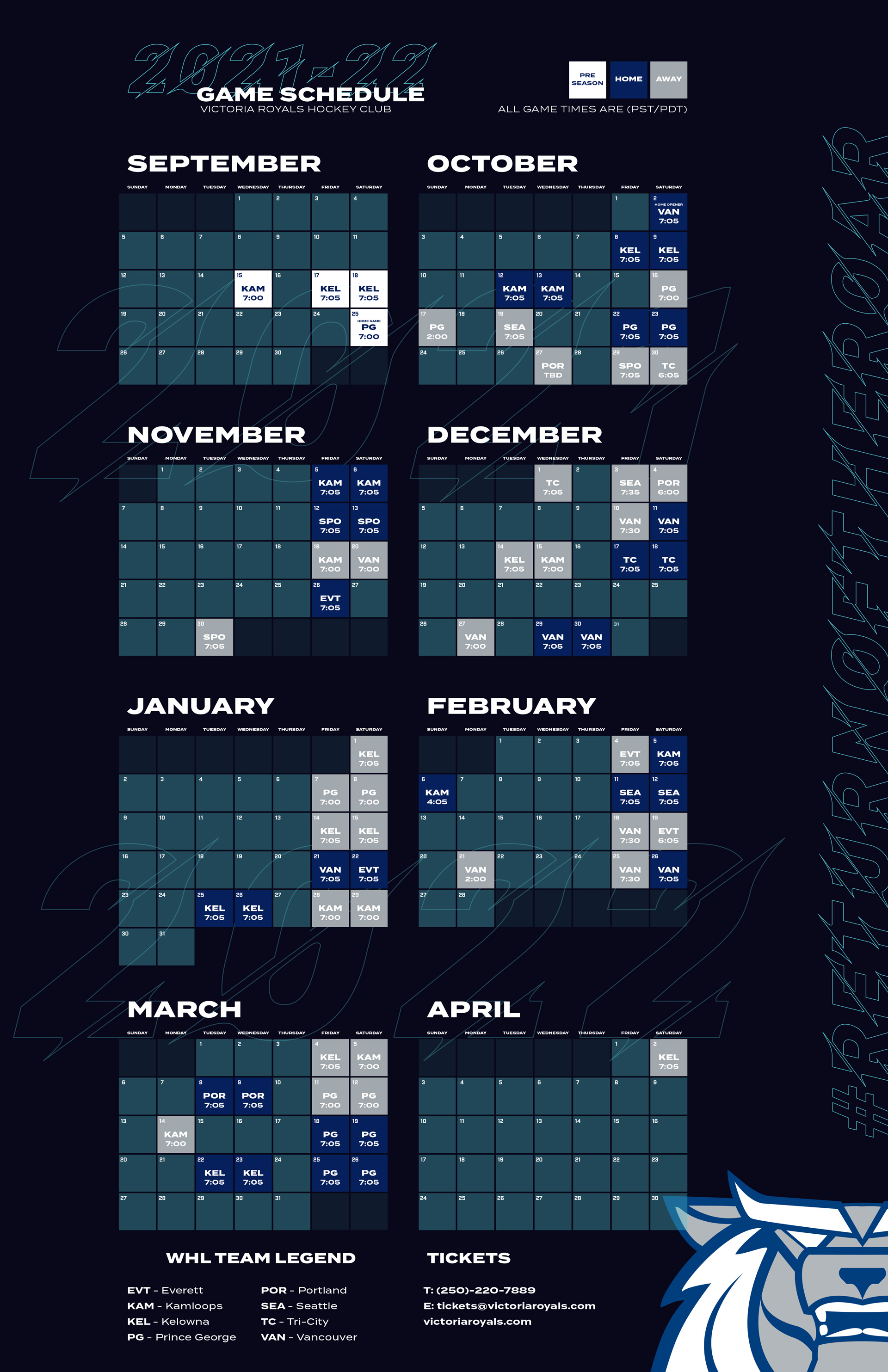 Victoria Royals Announce 2021-2022 Regular Season Schedule - Victoria ...