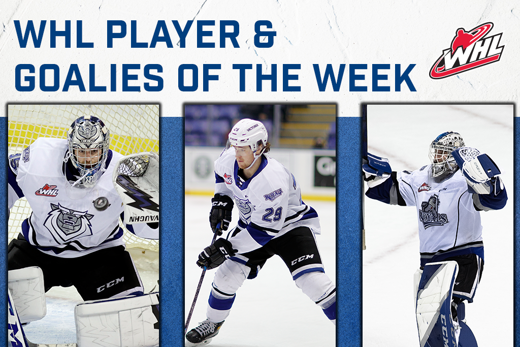 Peach, Palmer & Arnold Named WHL Player and Goaltenders of the Week - Victoria Royals