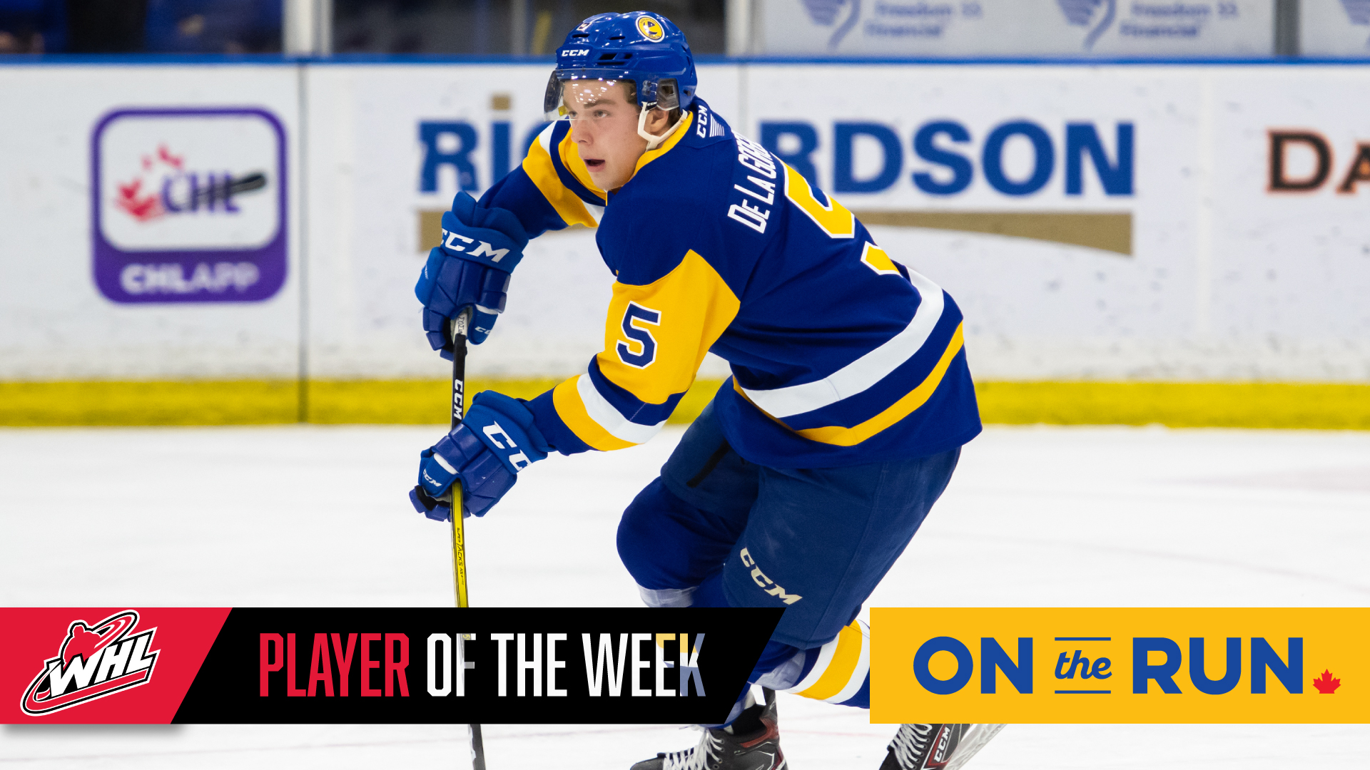 Blades' De La Gorgendiere named WHL On the Run Player of the Week - Western Hockey League