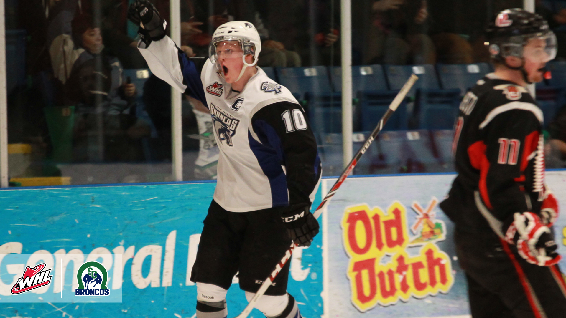 Colby Cave celebrates his first WHL goal - Western Hockey League