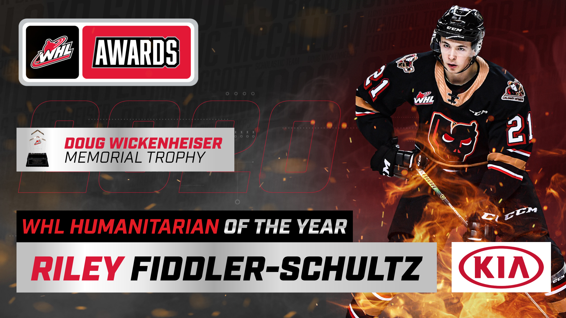 WHL announces Hitmen's Riley Fiddler-Schultz as recipient of Doug ...