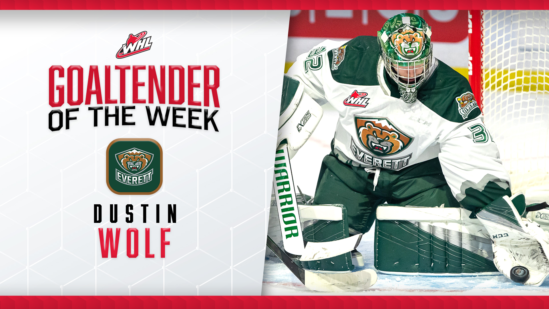 Silvertips goaltender Wolf named WHL Goaltender of the Week - Western Hockey League