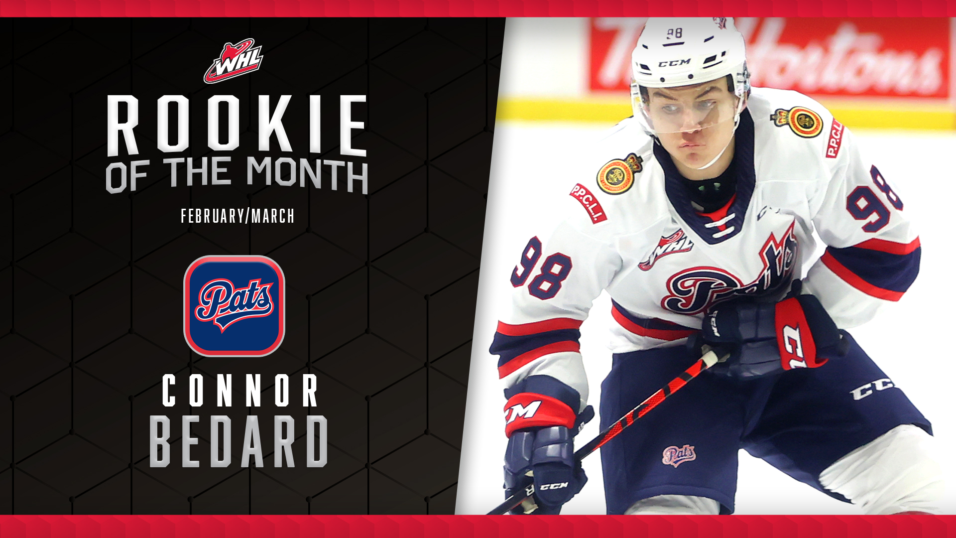 Pats forward Bedard named WHL Rookie of the Month - Western Hockey League