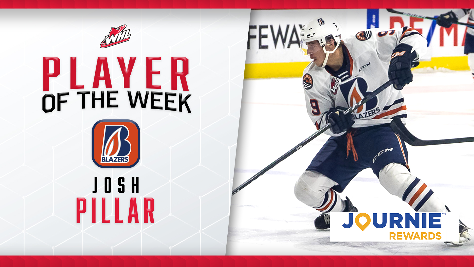 Blazers forward Pillar named WHL Player of the Week presented by ...