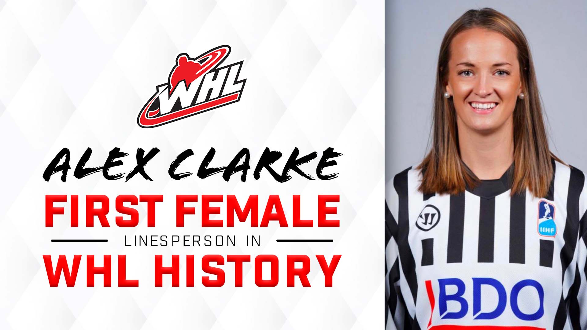 Alex Clarke to become first female linesperson in WHL history - CHL