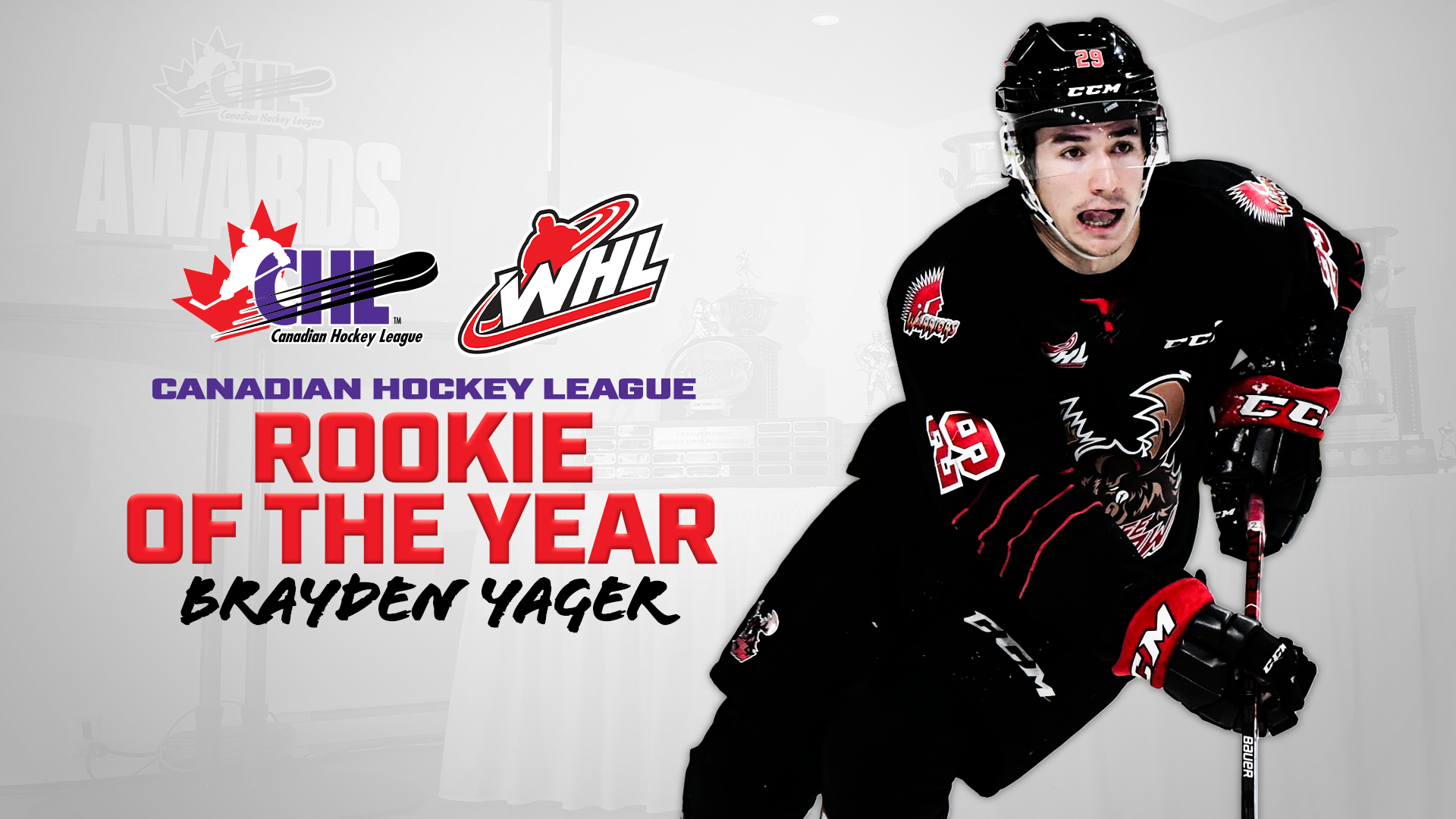 Warriors forward Yager named CHL Rookie of the Year - Western Hockey League