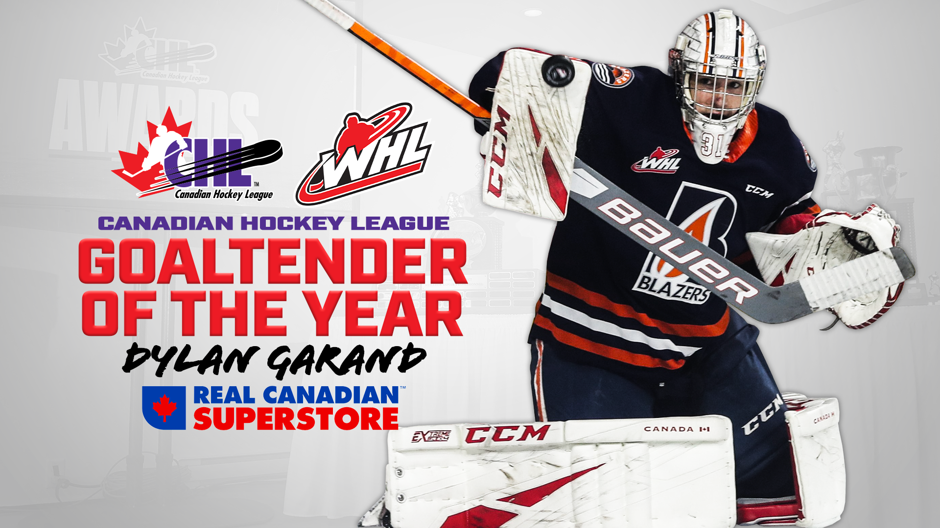 Blazers netminder Dylan Garand named CHL Goaltender of the Year ...